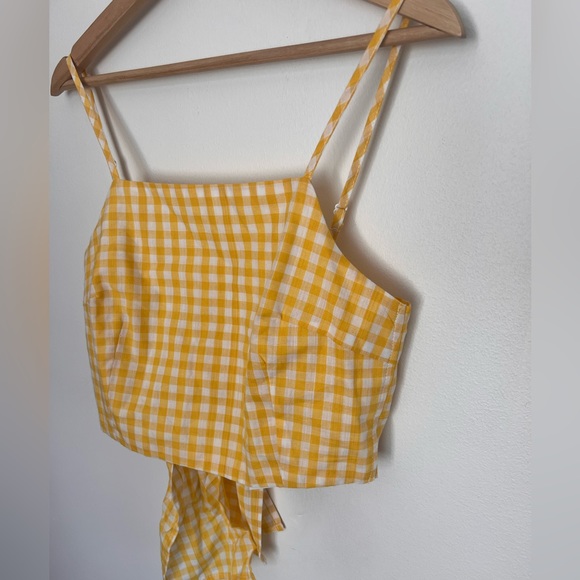 Reverse | Tops | Reverse Clothing Aus Nwt Yellow Gingham Crop Tank Wrap ...